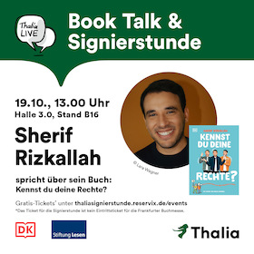 Book Talk & Signierstunde mit Sherif Rizkallah So. 19.10.2025 um 13:00 ...